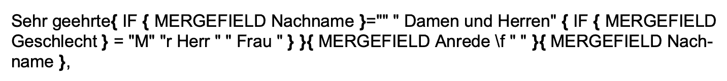 Serienbrief mit Anrede in Word - Punkt-Akademie